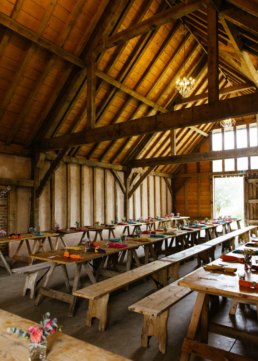 An acid-bright, festival inspired barn wedding in the woods...